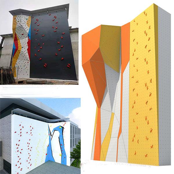 Fiberglass Indoor Playground Climbing Wall Artificial With Auto Belay ...