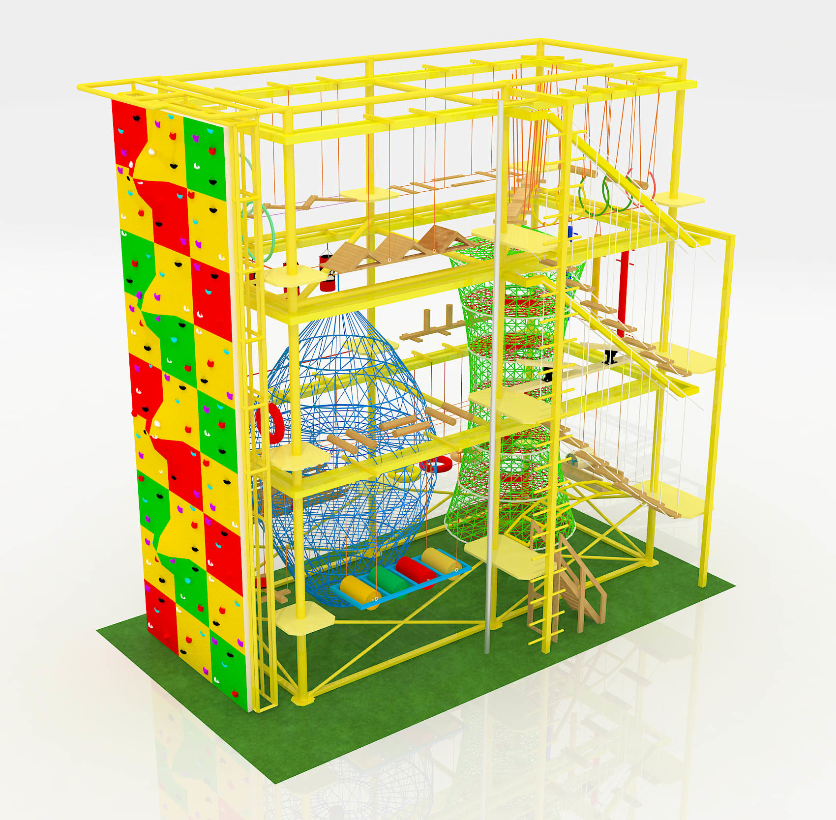 Indoor Adventure Rope Course Obstacle Course Multilevel ASTM Standard